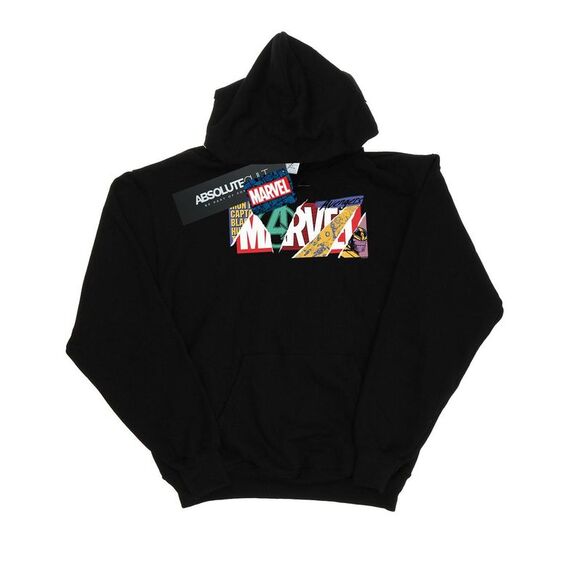Marvel | Sweaters | Marvel Womensladies Collage Logo Hoodie Black ...